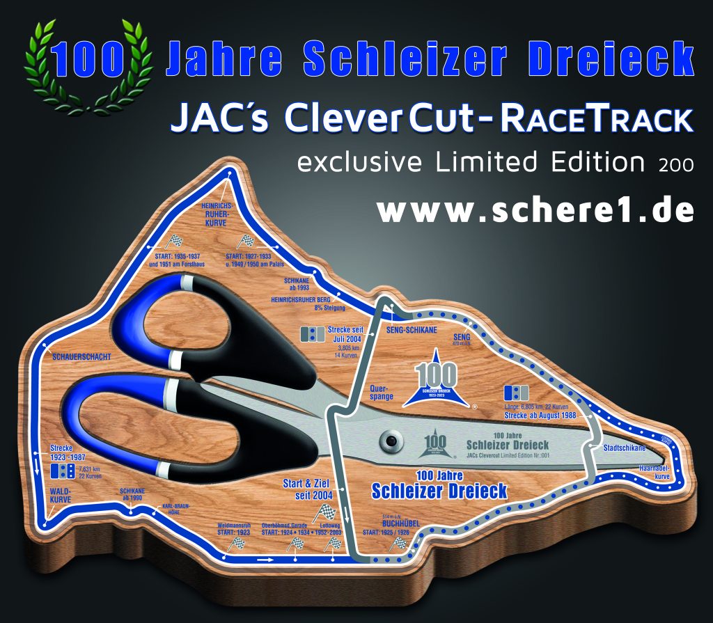 Limitierte Edition "JACs CleverCut-RaceTrack" zu 100 Jahre Schleizer Dreieck - HalloOberland